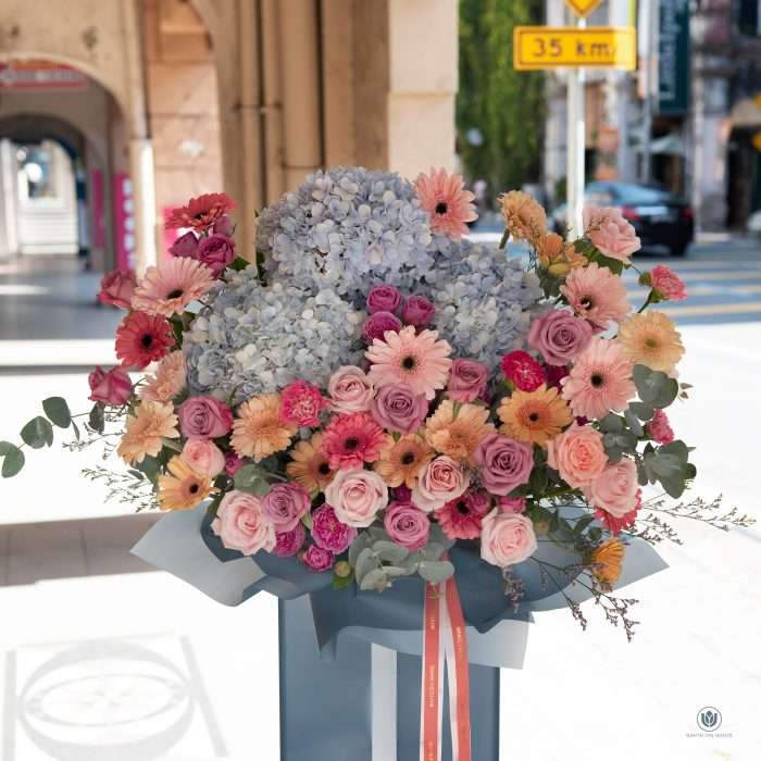 Success Flower Stand | Congratulations | White on White