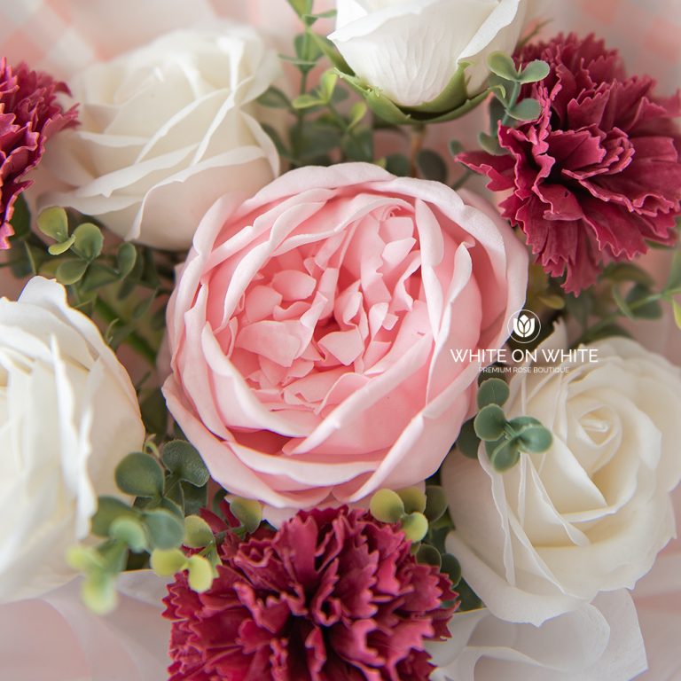 Soap Flowers Bouquet | Bunga Sabun - White On White